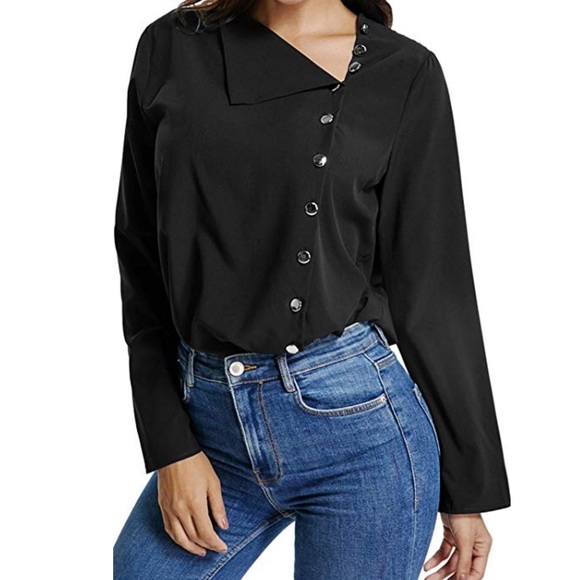 Boutique | Tops | New Afternoon Button Roll Sleeve Chiffon Blouse ...